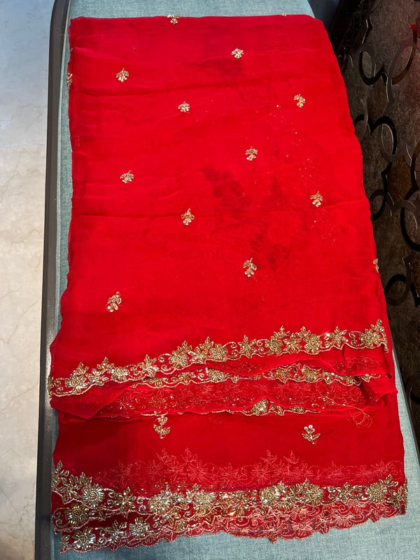 Red saree bridal saree Indian sarees – Safrina Fashion